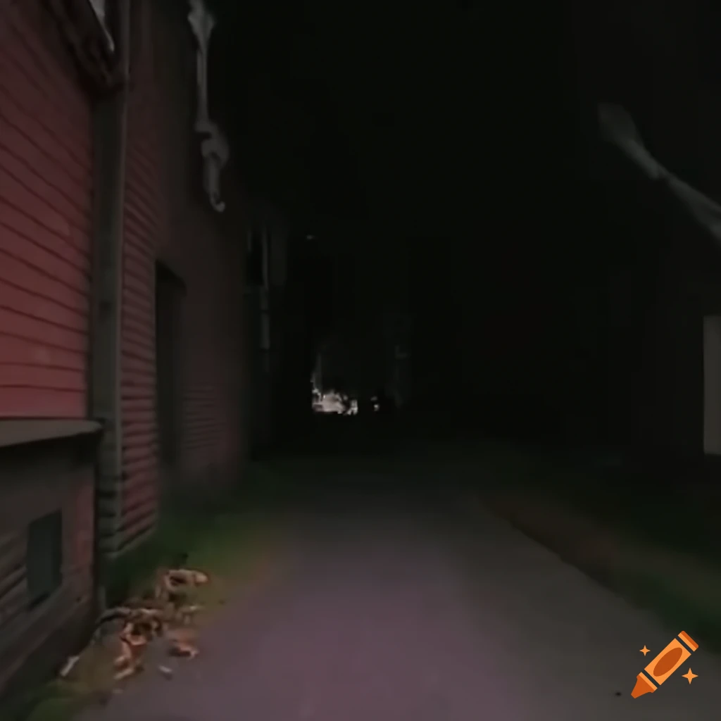 Creepy and weird liminal space in a neighborhood setting on Craiyon