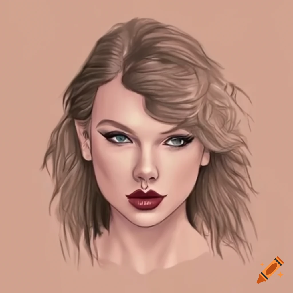 Step-by-step guide for sketching a portrait of taylor swift on Craiyon