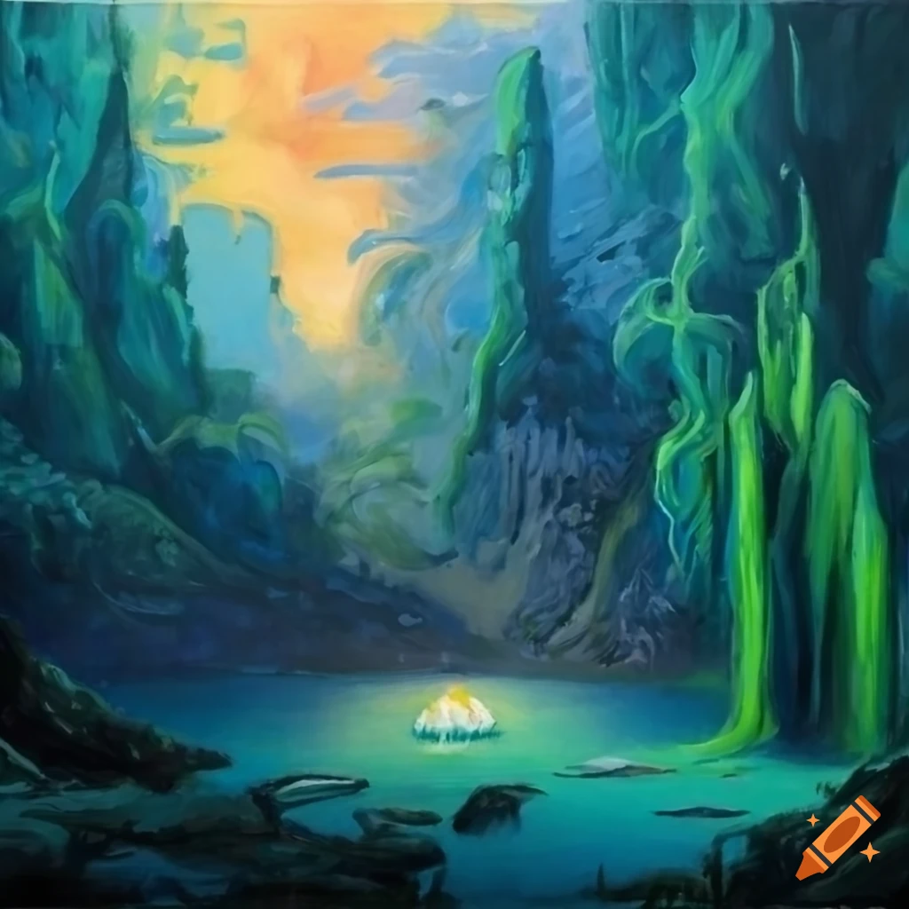 Roger dean inspired painting on Craiyon