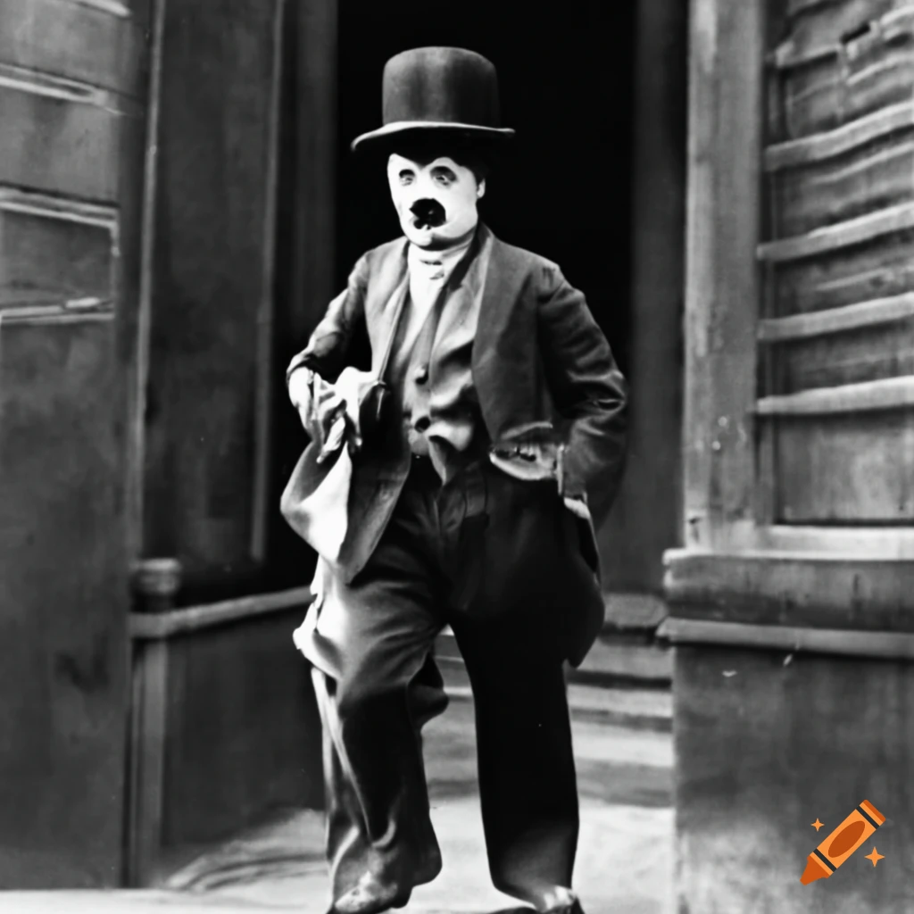 Charlie chaplin walking on Craiyon
