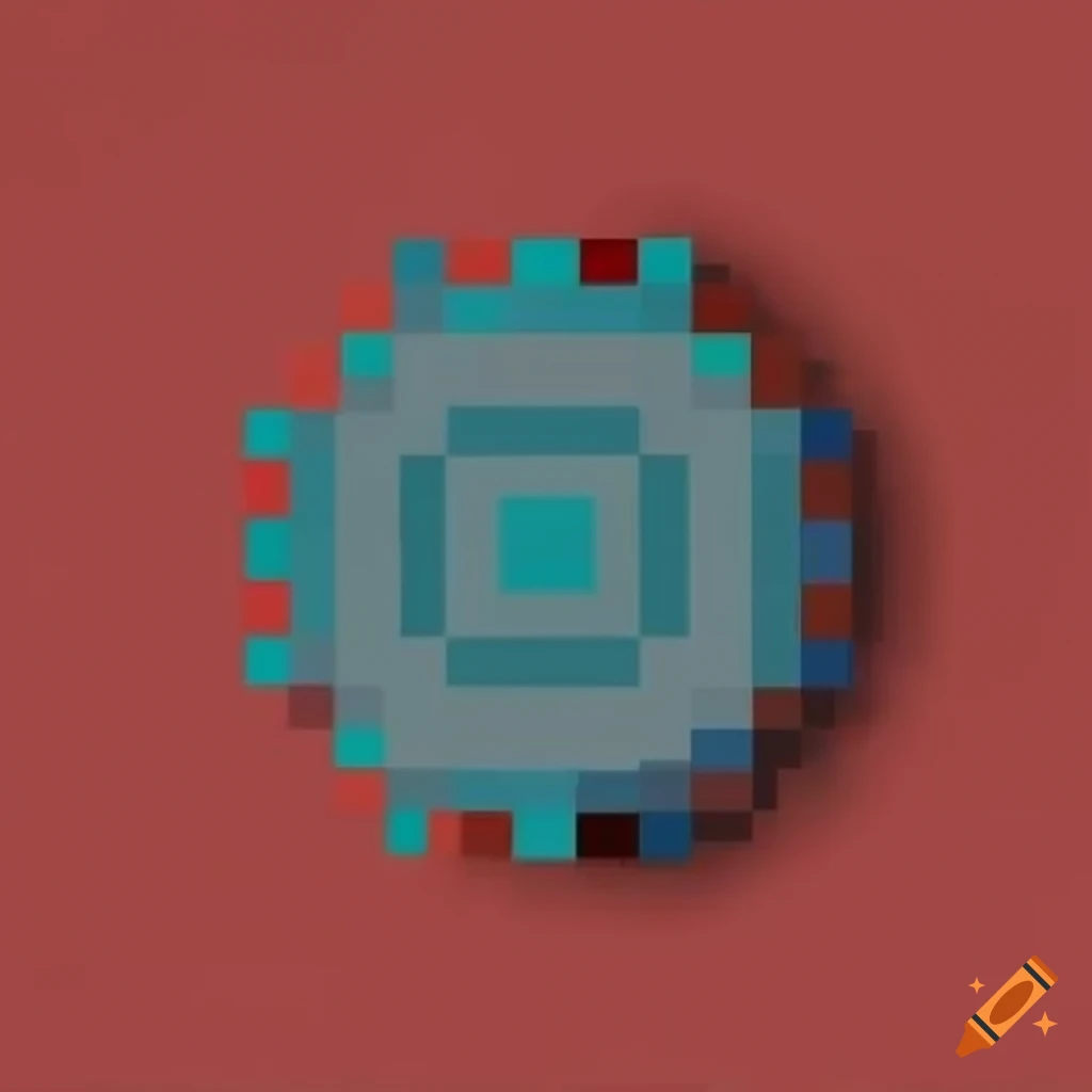 Pixelated gear on a flag on Craiyon