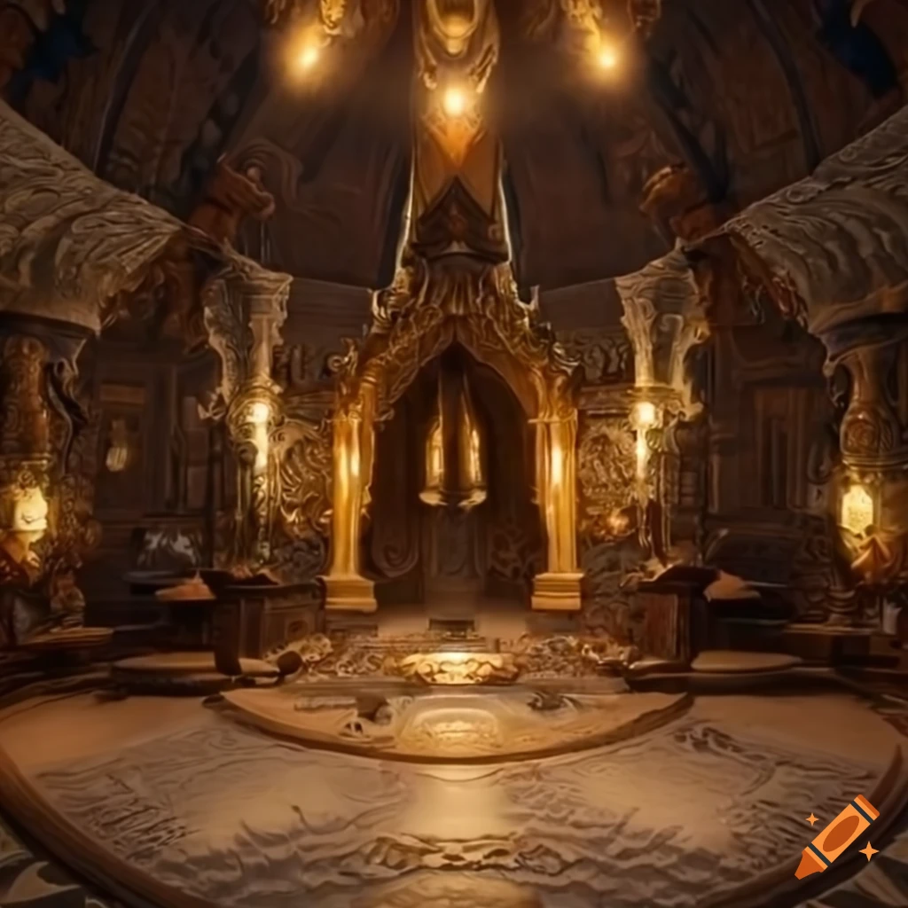 Imaginative temple room for an elven ritual master on Craiyon