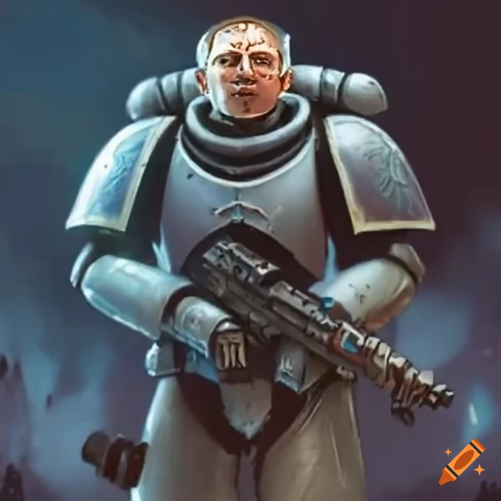 Curtis yavin in space marine armor on Craiyon