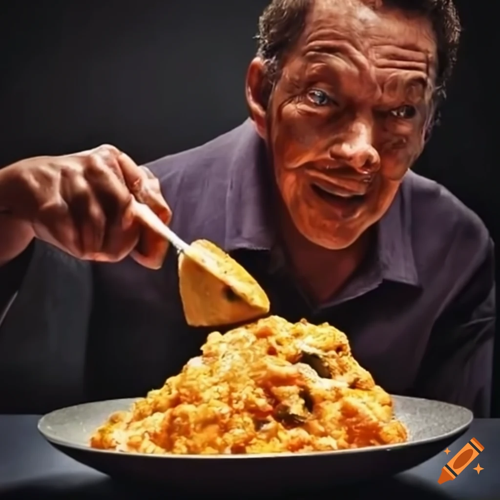 Actor tim curry preparing a delicious curry dish on Craiyon