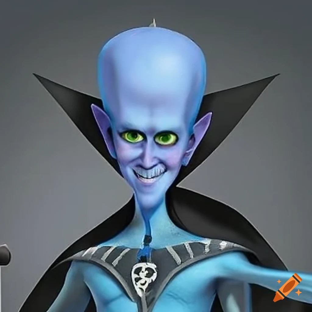 Megamind's disappointed expression with the text 'no genie' on Craiyon