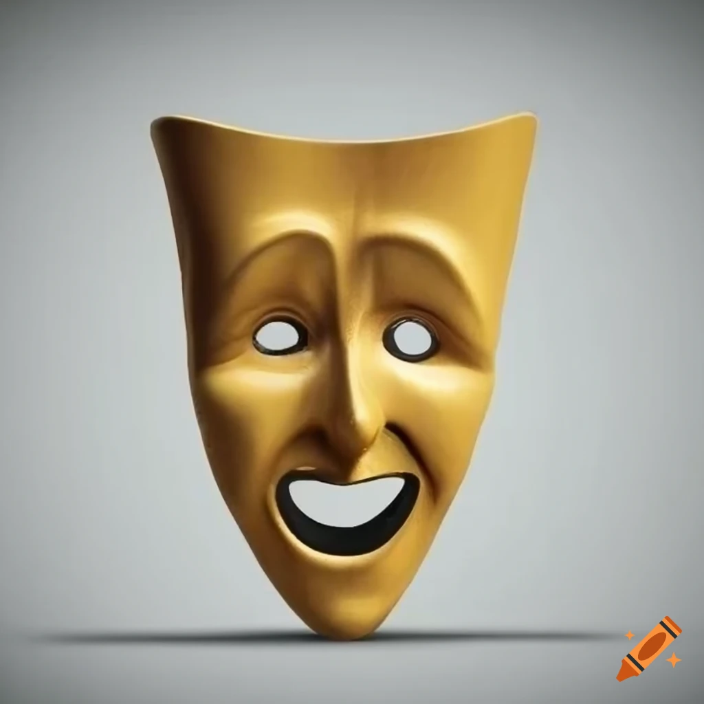 Theater mask with cheerful and expressive features on Craiyon