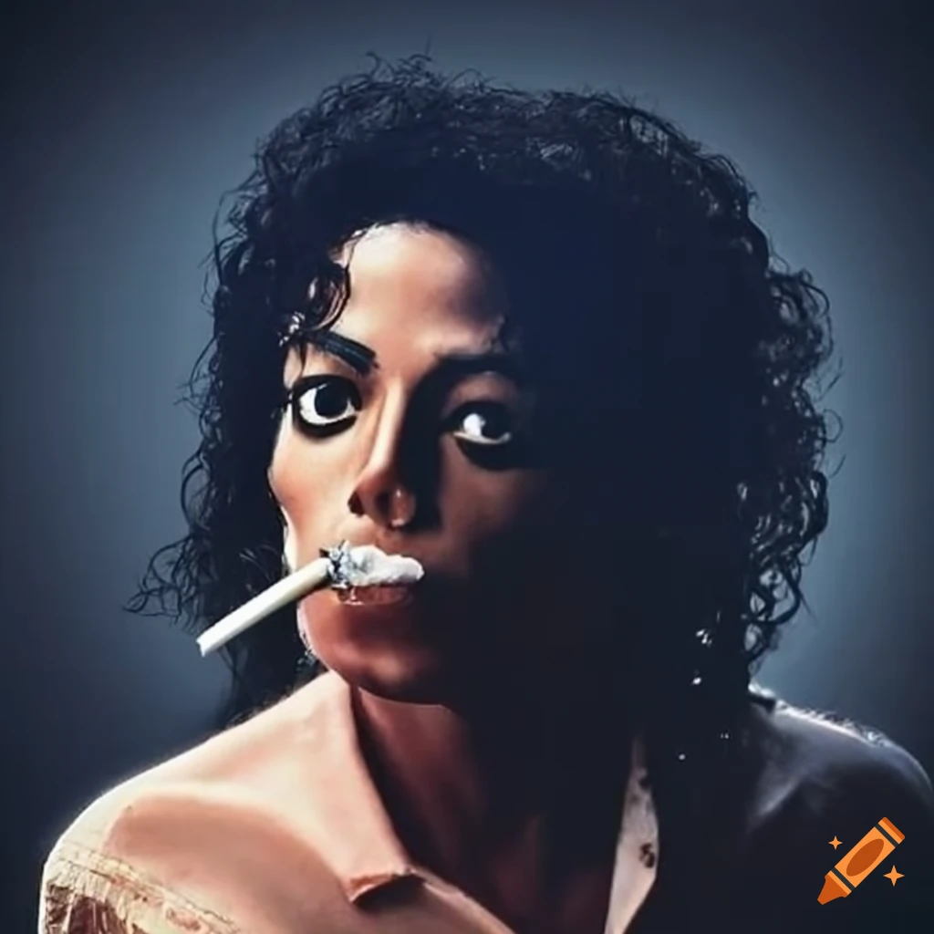 Michael jackson with a cigarette on Craiyon
