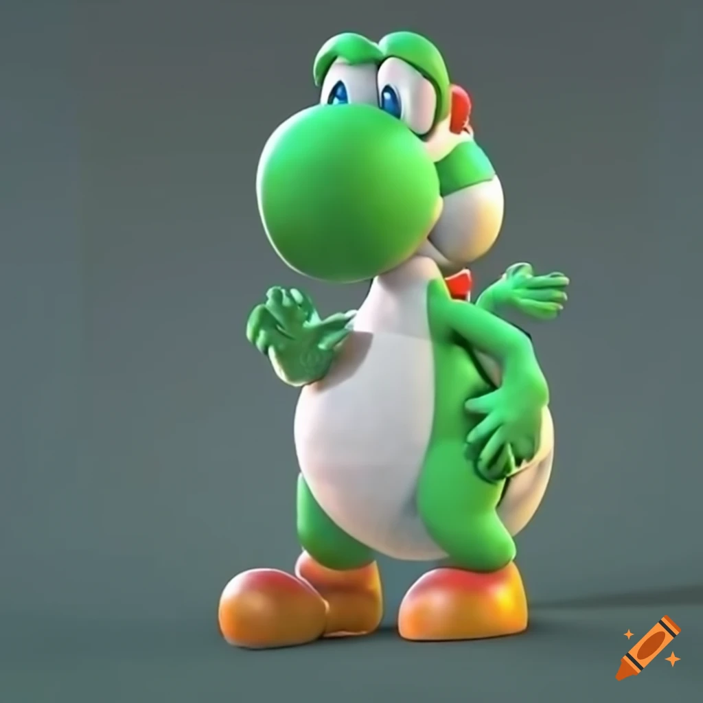 Green Yoshi from Super Mario Bros. with a bulging belly on Craiyon