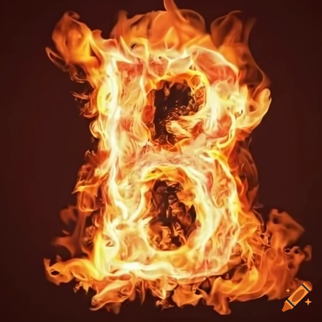 Fiery letter b symbol on Craiyon