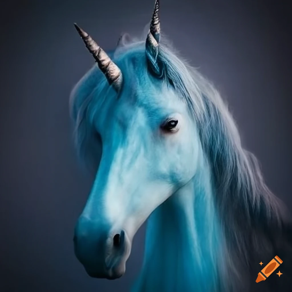 Blue unicorn on Craiyon