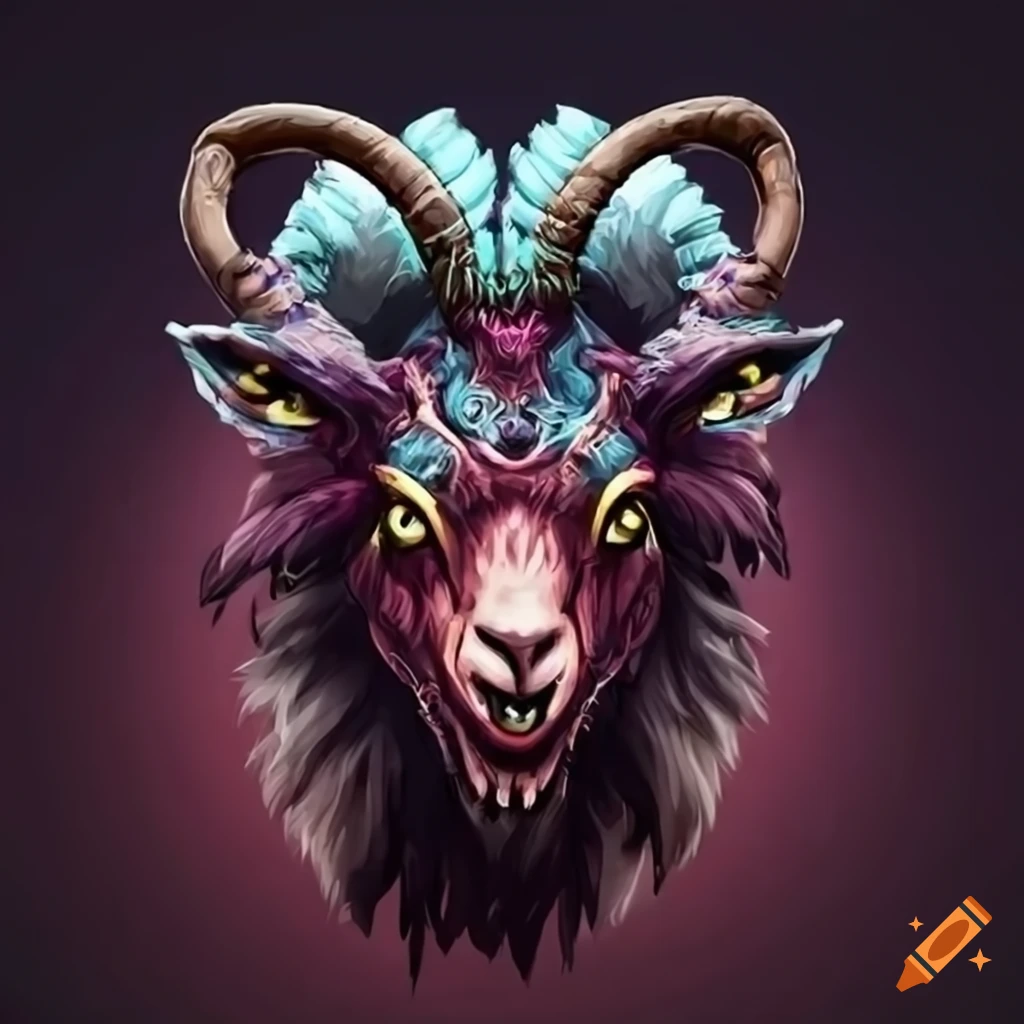 Angry goat with an arcane style on Craiyon