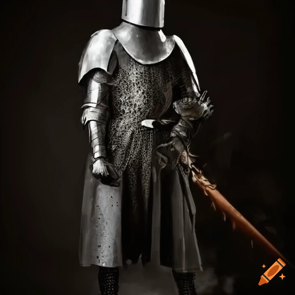 Medieval knight in stylish attire on Craiyon