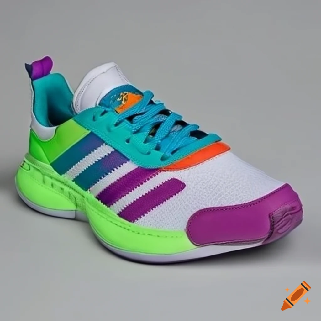 Adidas tennis shoe with color block design on Craiyon
