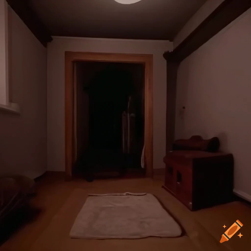 Liminal space inside a house with odd-shaped room and furniture on Craiyon