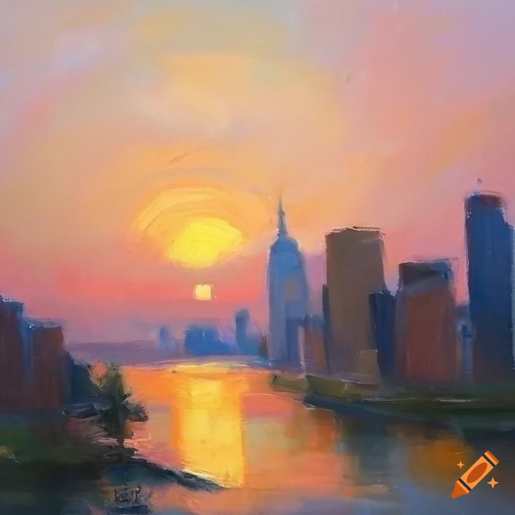 Artwork inspired by Fredrick Edwin Church showcasing New York City and ...