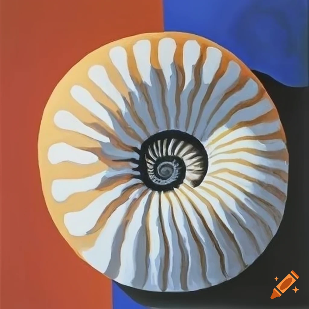 Special-shaped spatial structure with an ammonite shell in white and ...