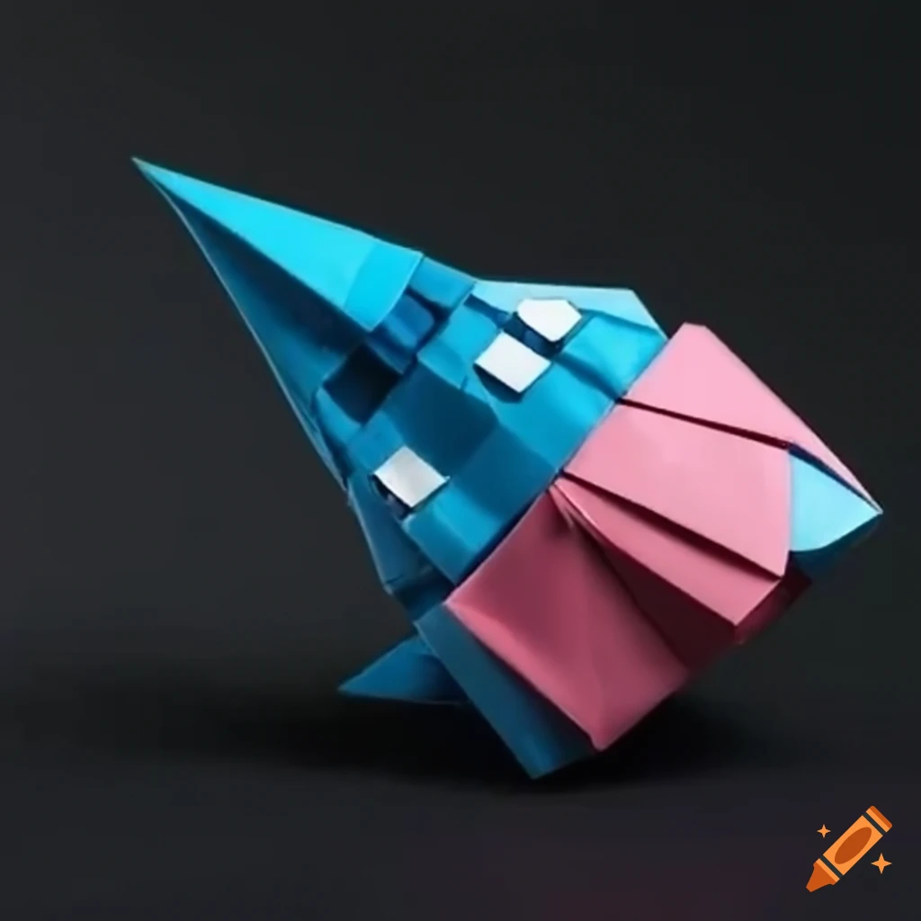 Origami rocket in space on Craiyon
