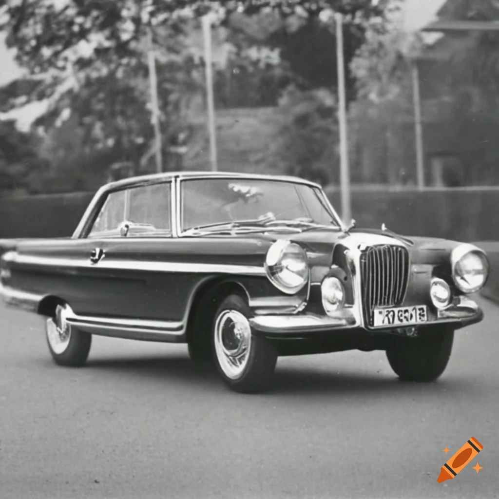 Vintage hatchback car with unique mercedes-bmw grille from the 1960s on ...
