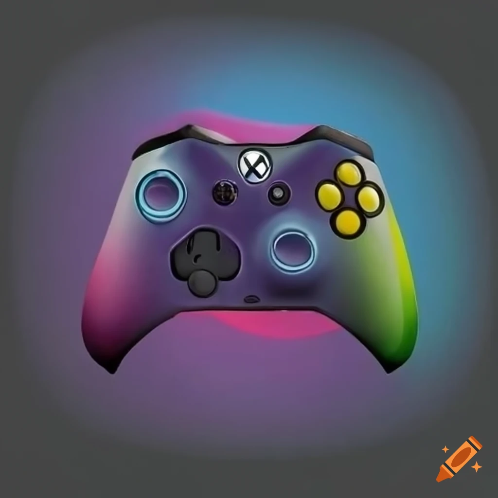 Rainbow gradient xbox controller on Craiyon