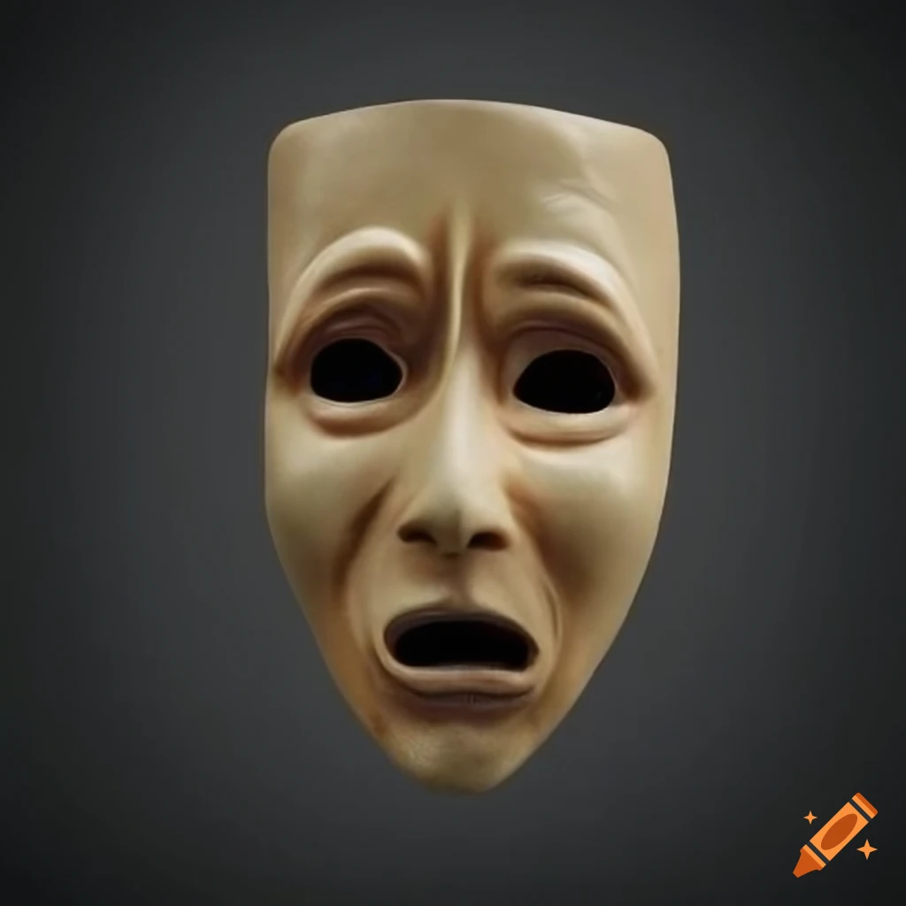 Theater mask expressing pain on Craiyon