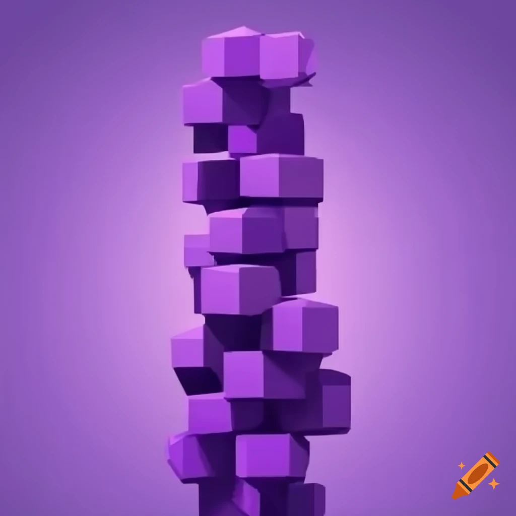 Cartoon girl stacking purple cubes on Craiyon