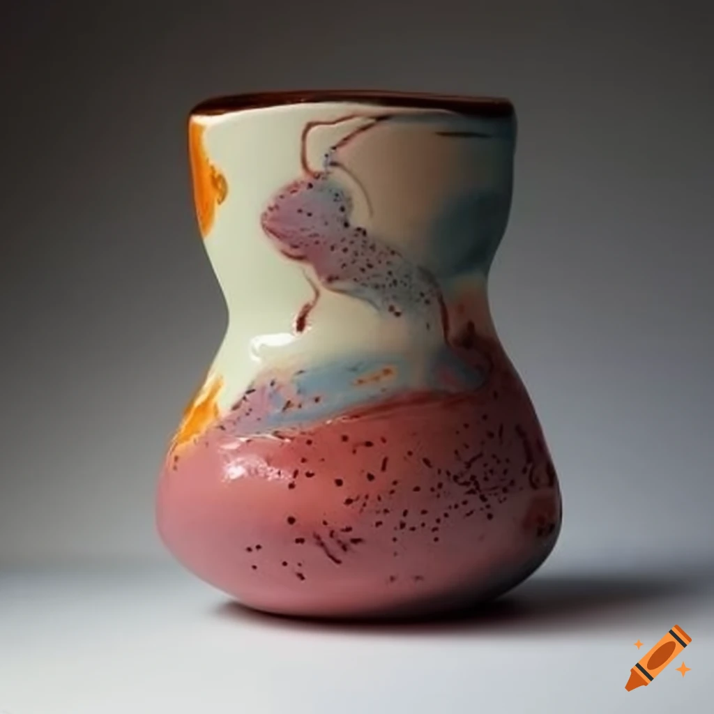 Ceramic artwork with a unique crazy glaze on Craiyon