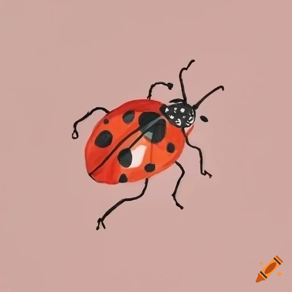 Minimalist line drawing of a ladybug on Craiyon