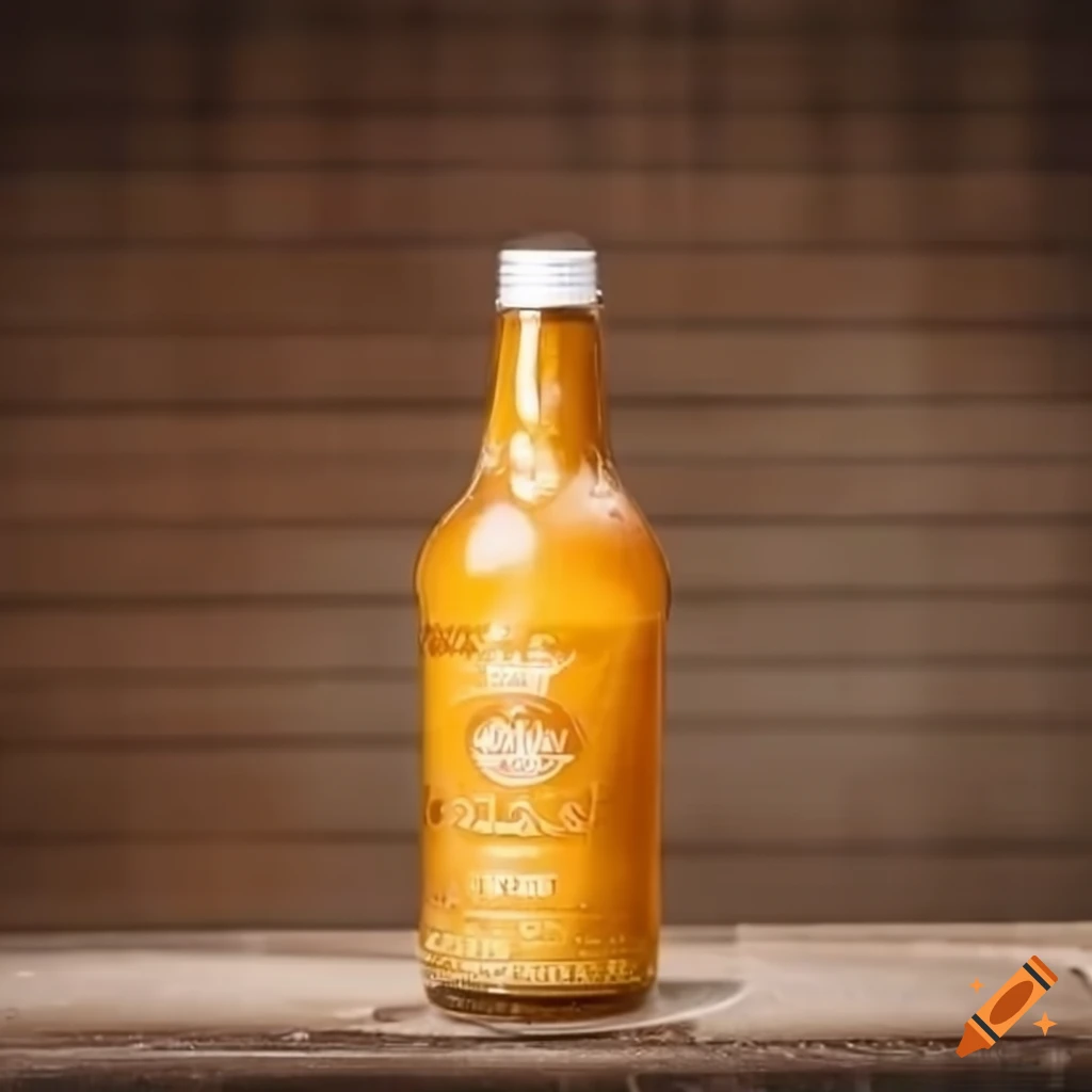 Caramel butter salt carbonated drink similar to beer bottle with Maison ...