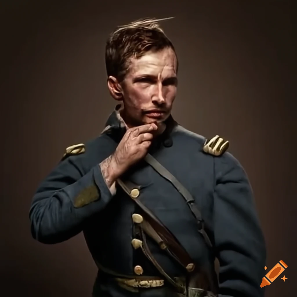 Young soldier with scar fighting in the Civil War in 1862 on Craiyon