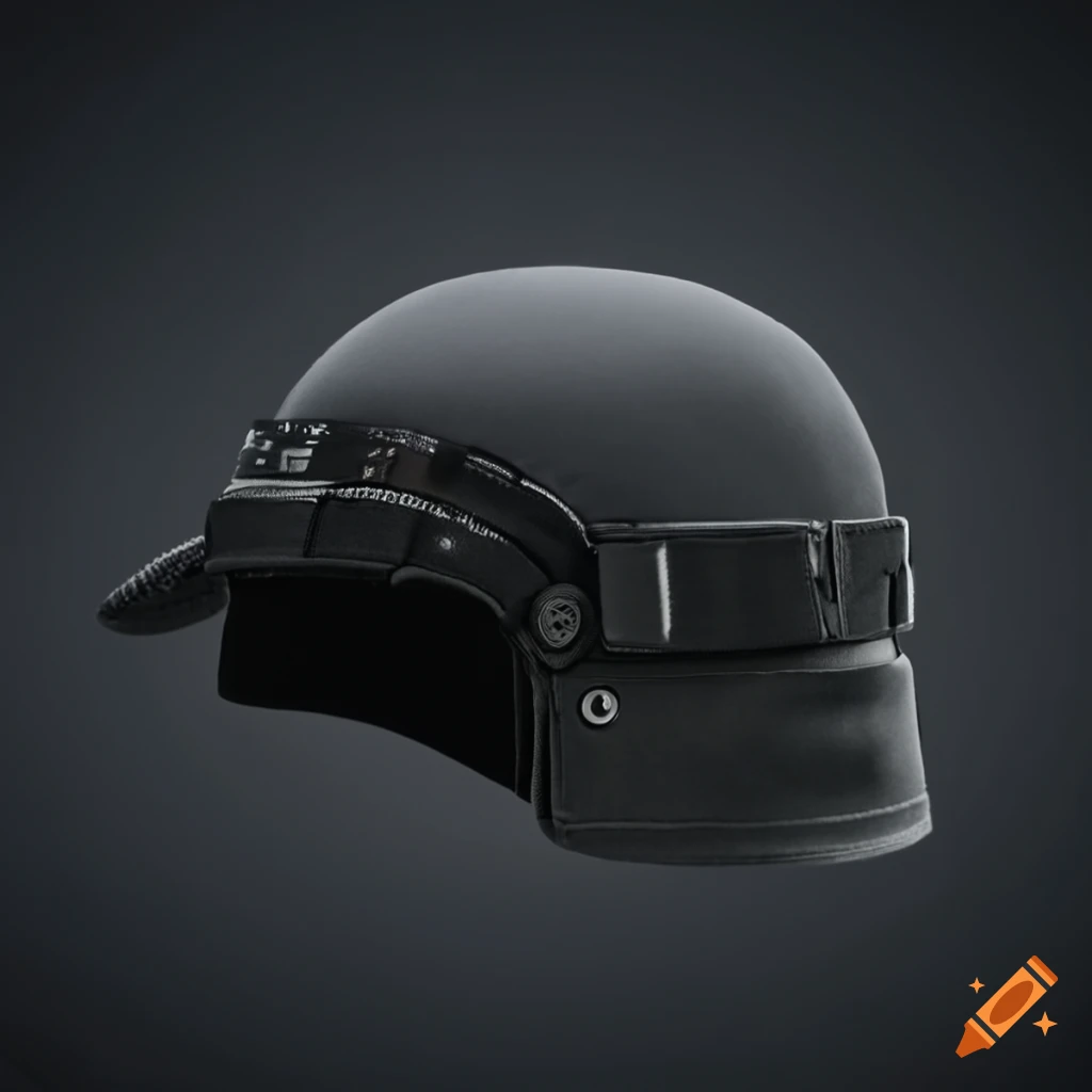 Futuristic black military cap on Craiyon