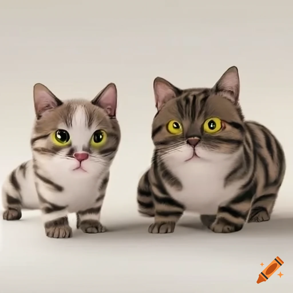 Cartoon of two cats snuggling on Craiyon