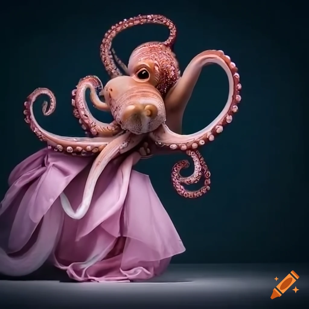 Nihon Buyo Traditional Dance style featuring an octopus dancing on Craiyon