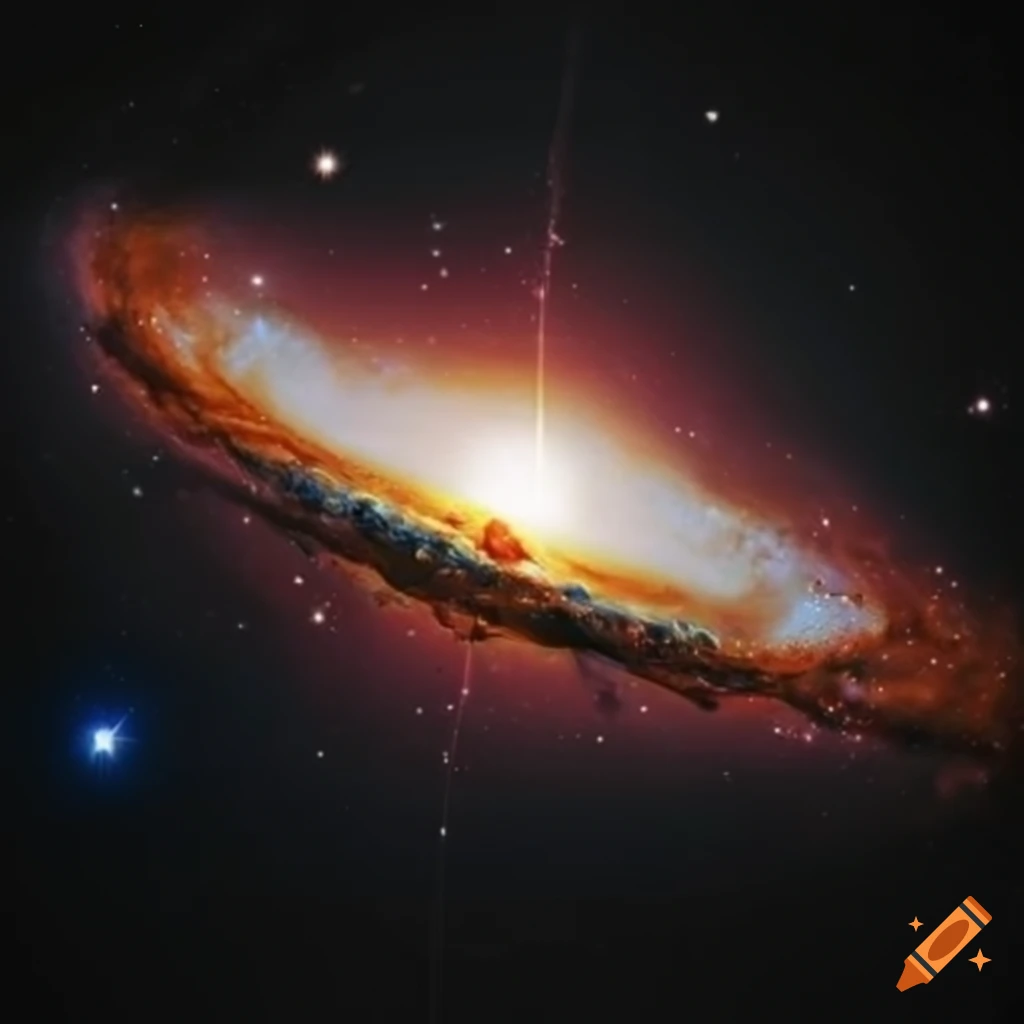 Galaxy with three suns on Craiyon