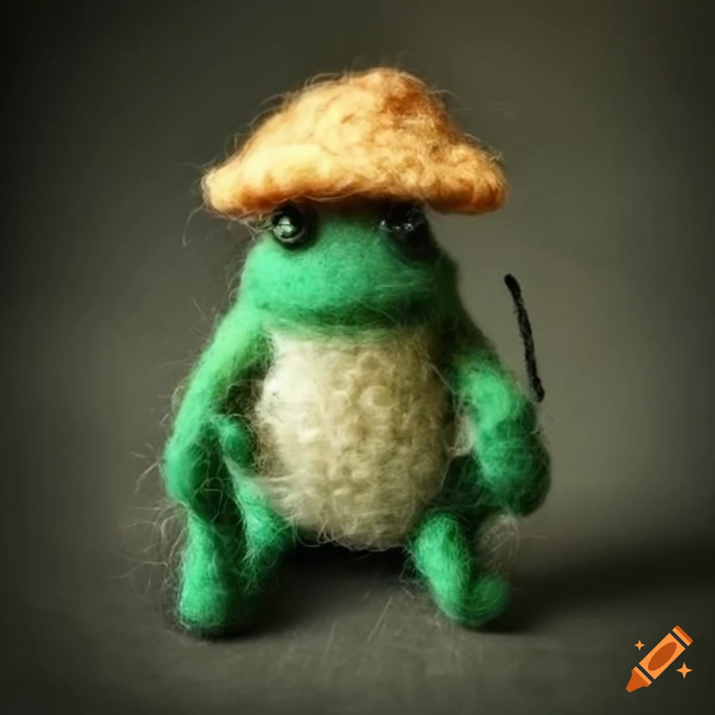 Felted wool frog technician on Craiyon