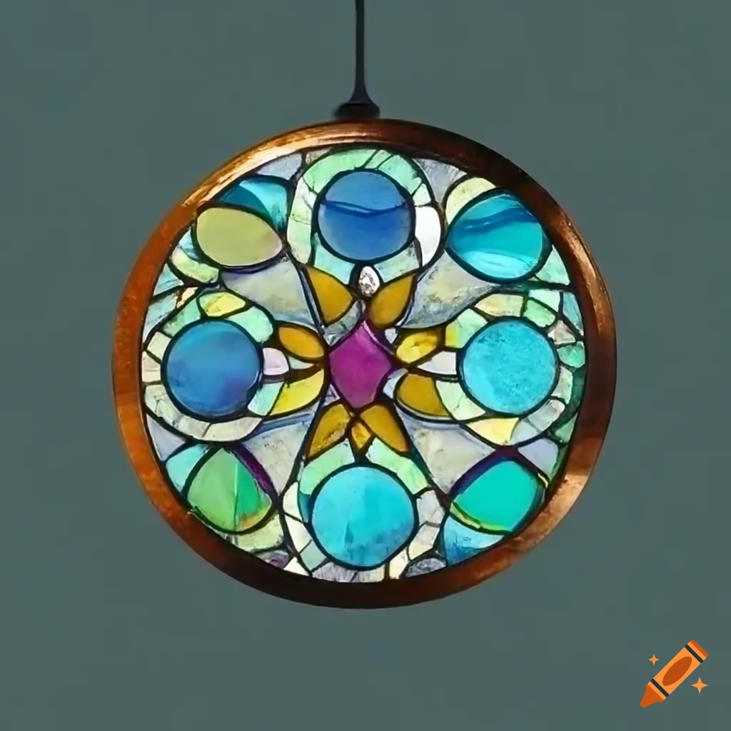 Stained glass circles design on Craiyon