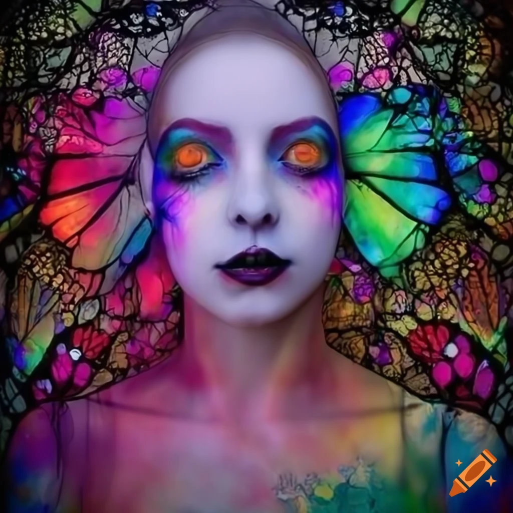 Colorful elements contrasting with gothic mood featuring a surreal ...