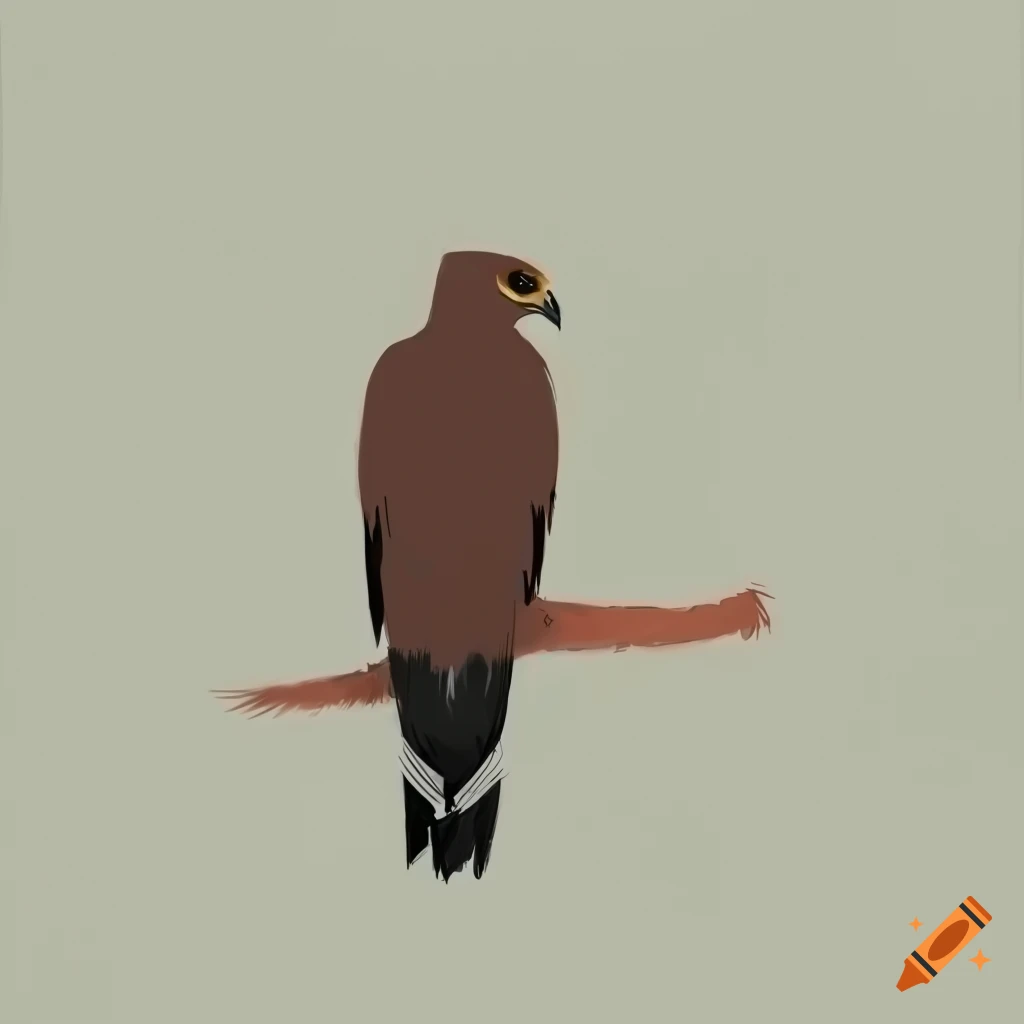 Minimalist drawing of a hawk on Craiyon