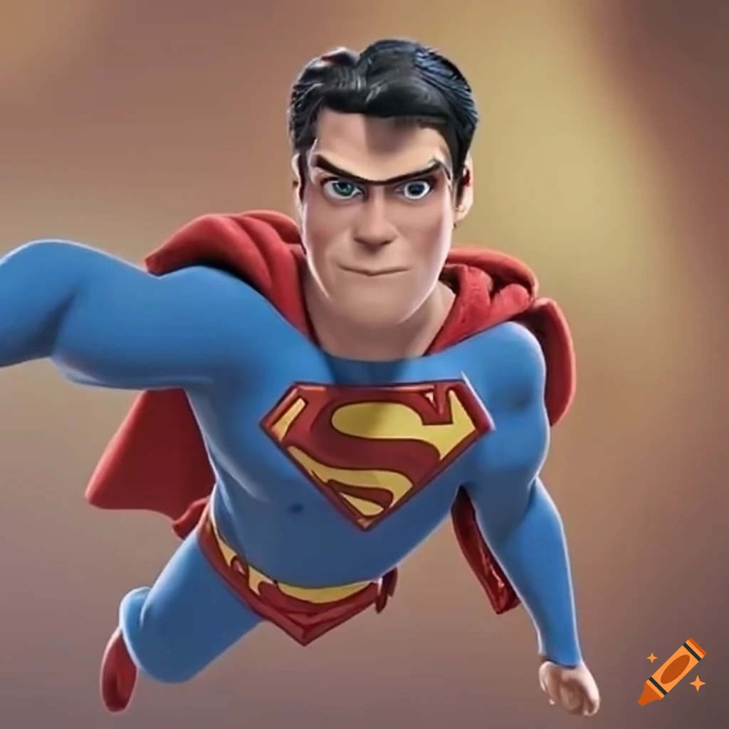 Superman in disney pixar 3d on Craiyon