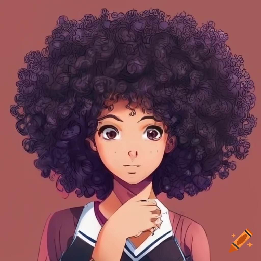 Cute anime representation of a japanese inspired african american woman ...