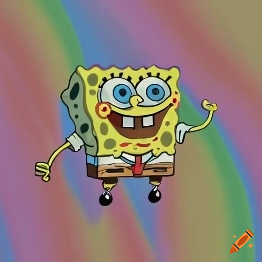 Rainbow colored spongebob squarepants character on Craiyon