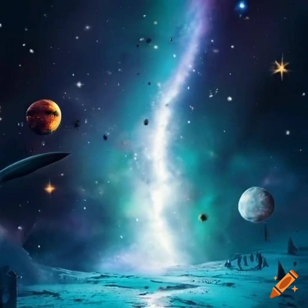 Outer space with stars and galaxies on Craiyon