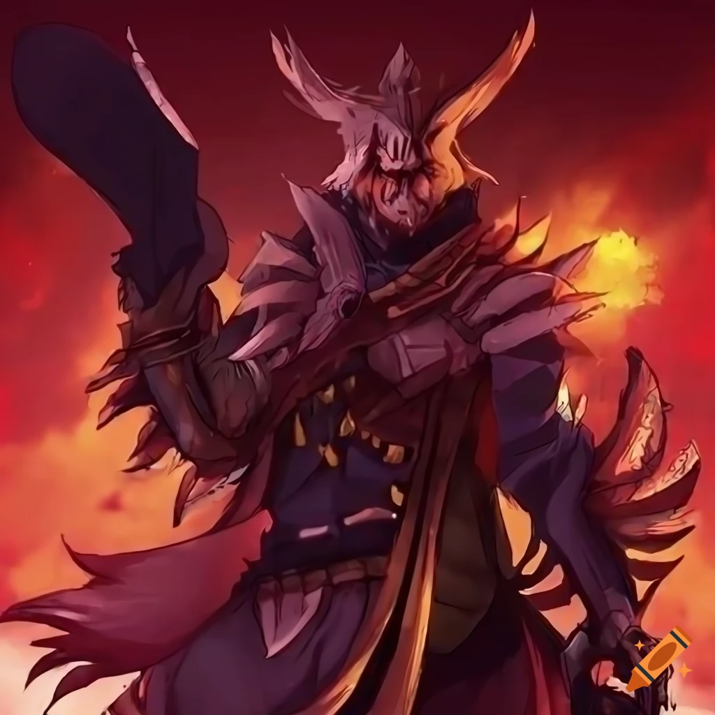 Anime style character in a dramatic pose on Craiyon