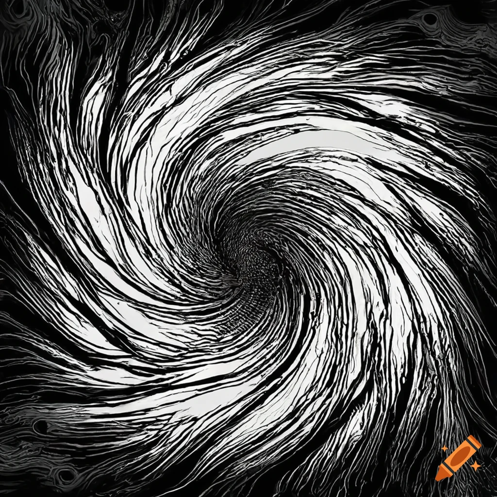 Abstract black and white swirling cosmic patterns artwork on Craiyon