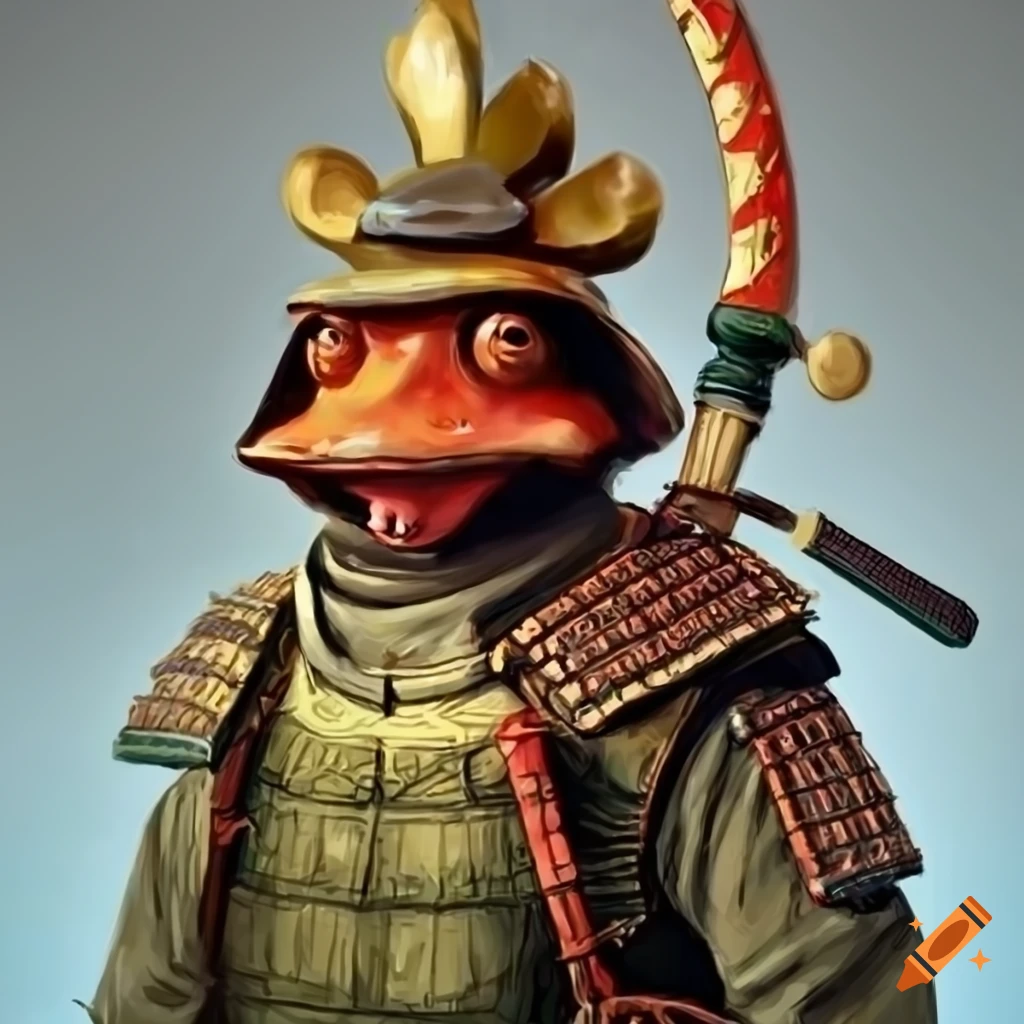 Soviet frog samurai illustration on Craiyon