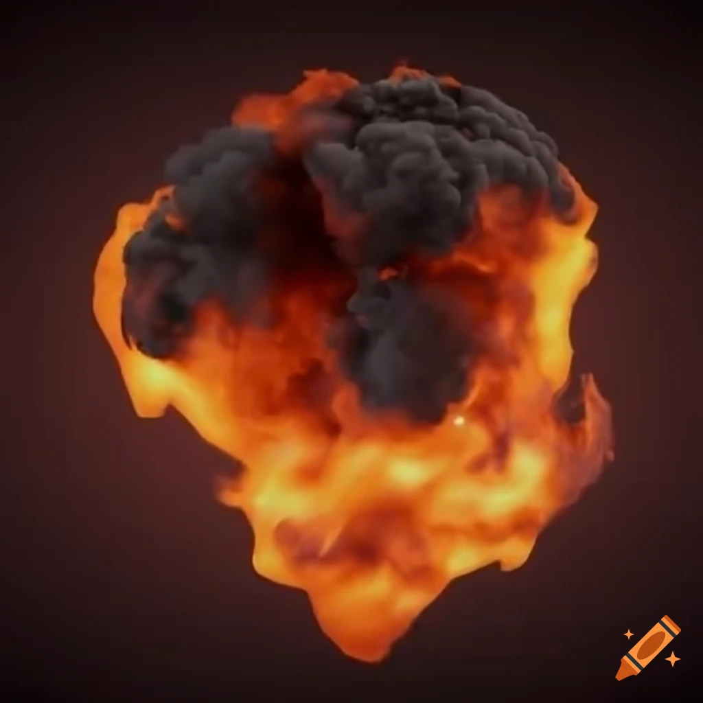 Fiery explosion on Craiyon