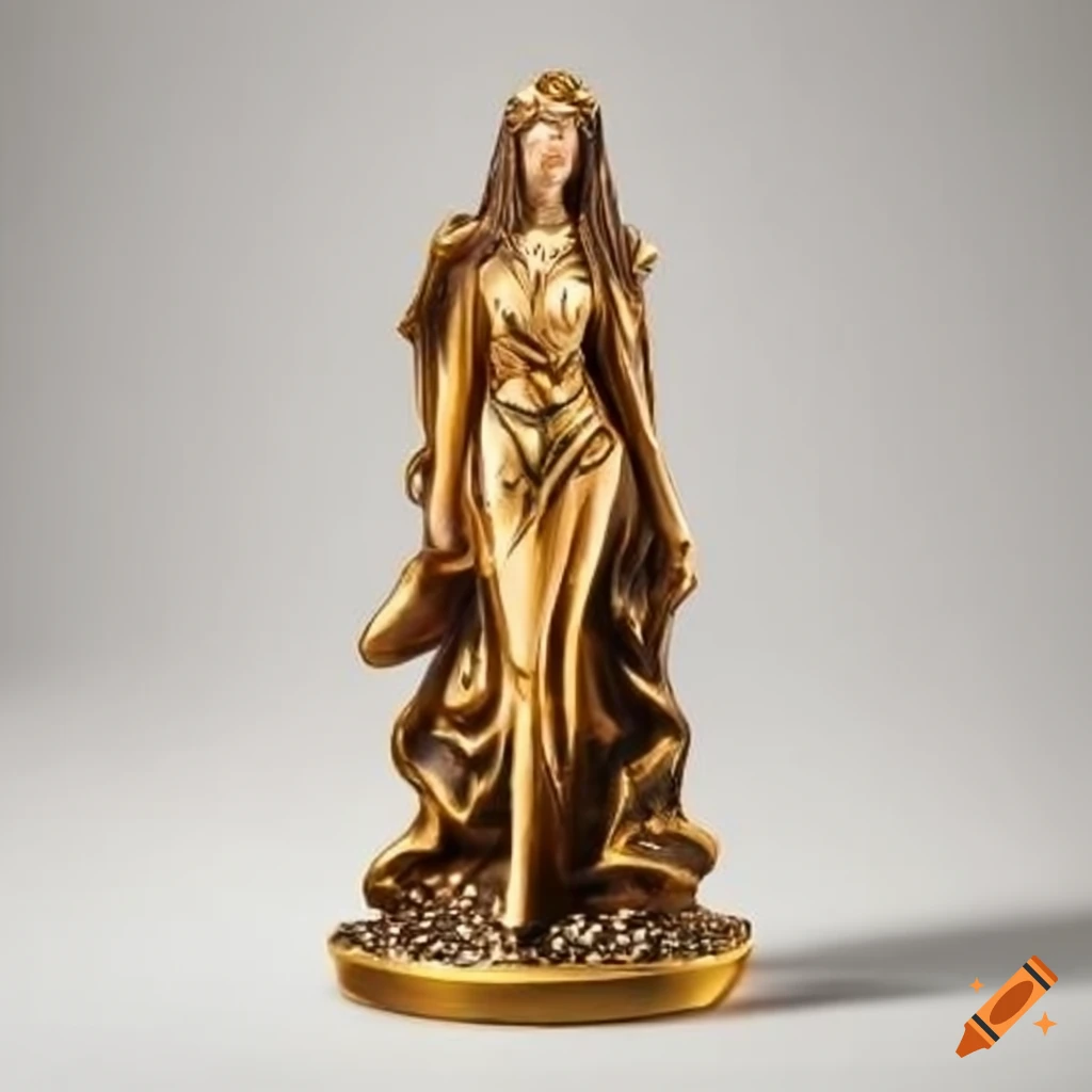 Religious gold elf statue on Craiyon