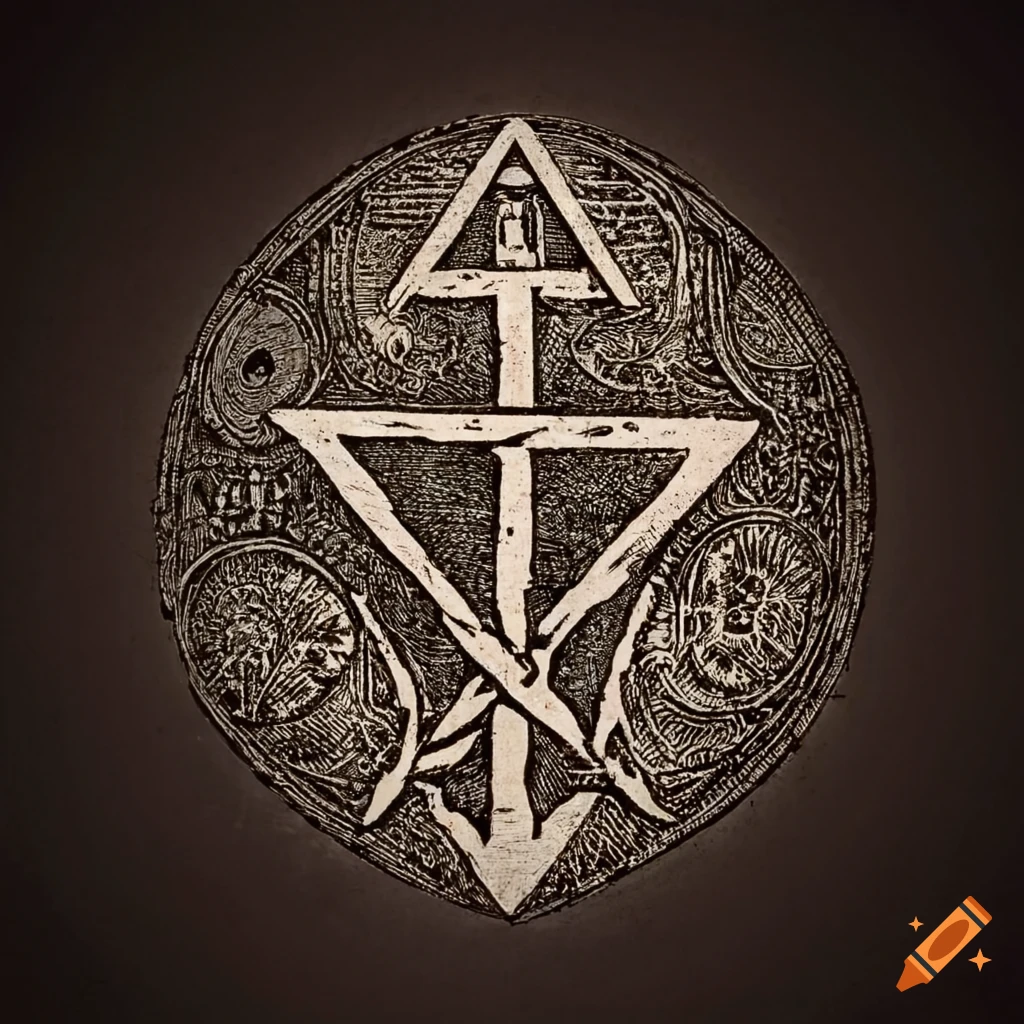 18th century engraving of an occult symbol with magic sign on Craiyon