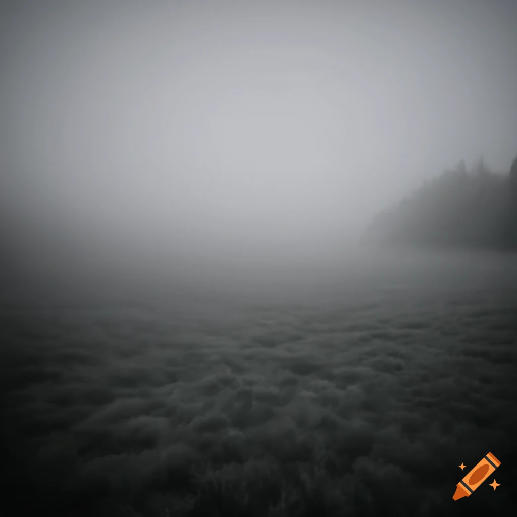 Foggy and empty grass field with a liminal atmosphere on Craiyon