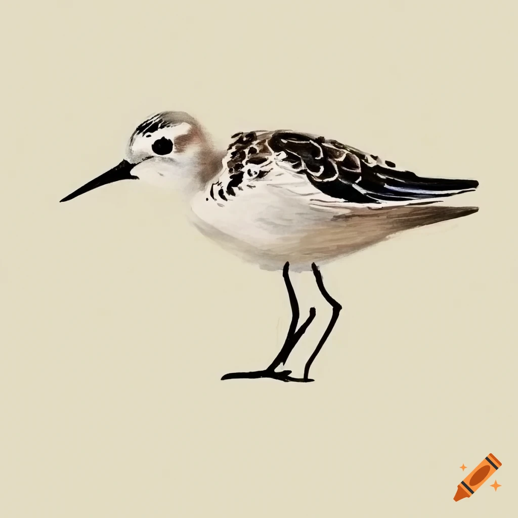 Minimalist drawing of a sandpiper bird on Craiyon