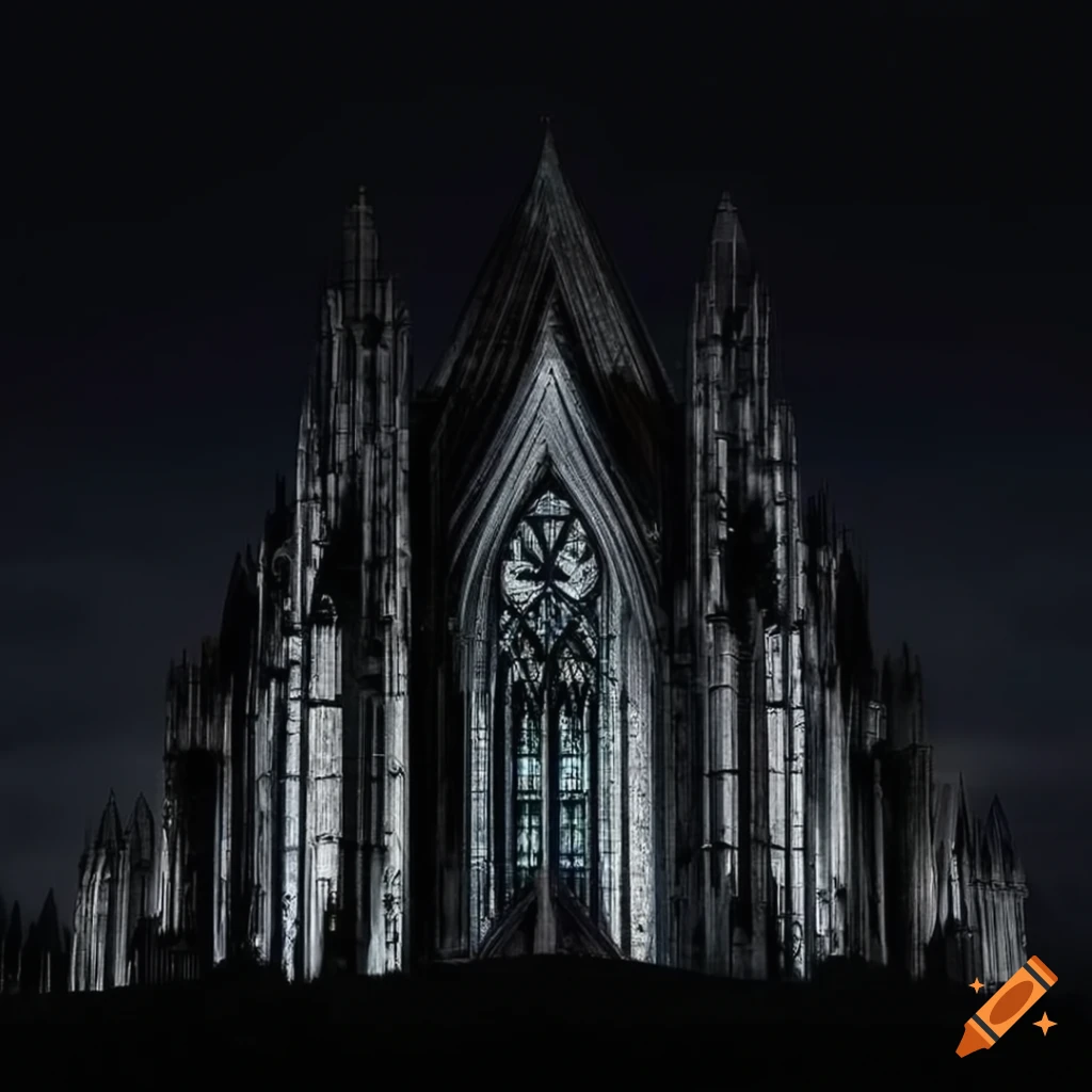 Towering metallic dark cathedral with stunning architecture on Craiyon